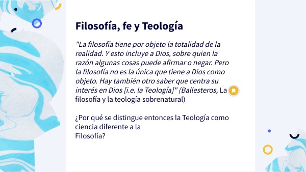 Filosofía, fe y teología - Farmacia | Genially