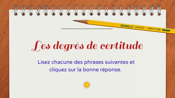 Les degrés de certitude | Genially