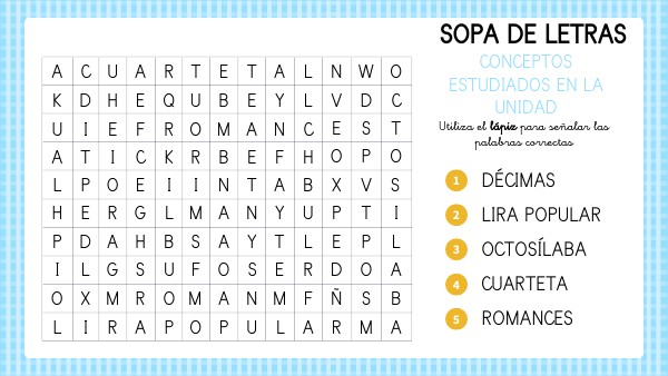 SOPA DE LETRAS | Genially