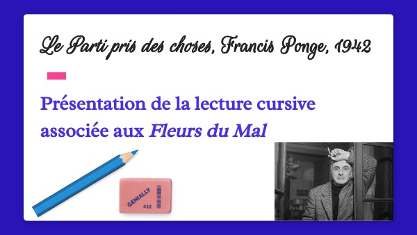 Le Parti pris des choses