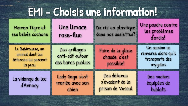 EMI - Evaluer l'information | Genially