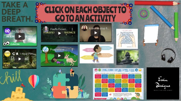 Calm Down Board- Created August 2021 | Genially