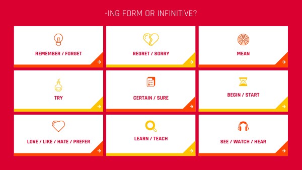 ing or infinitive | Genially