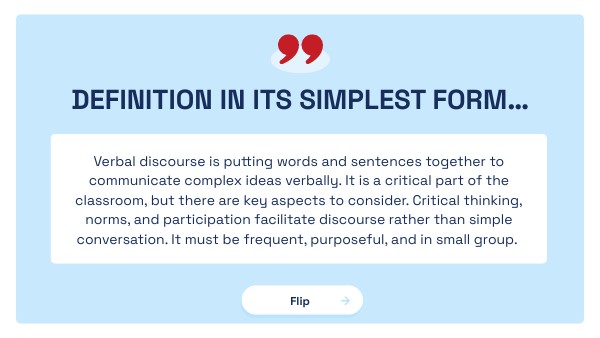 Verbal Discourse FLASHCARD | Genially