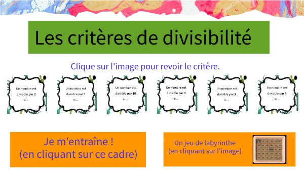 Les critères de divisibilité | Genially