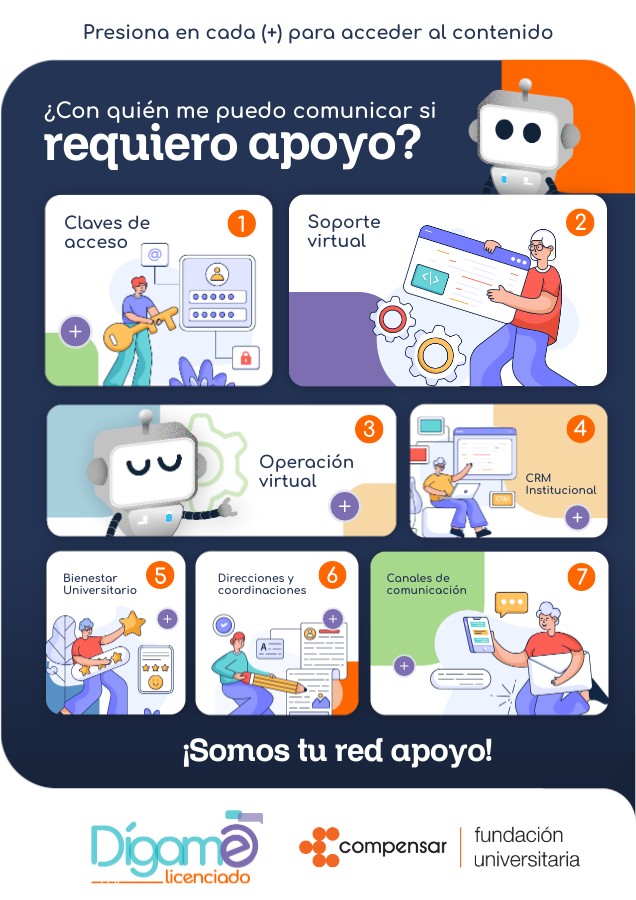 ¿Con quien me puedo comunicar si requiero apoyo? | Genially