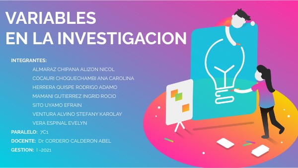 GRUPO Nº 2 - VARIABLES EN LA INVESTIGACION