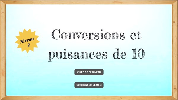 QCM conversion et puissances de 10 niveau 2 | Genially