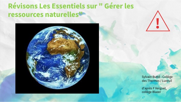 Les essentiel gérer les ressources naturelles