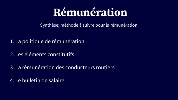 Synthèse Rémunération | Genially