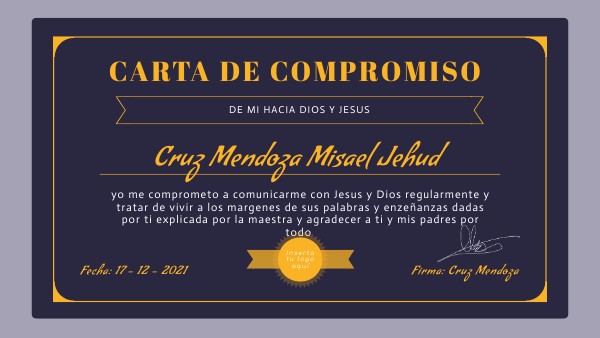 CARTA DE COMPROMISO | Genially