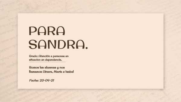 PARA SANDRA
