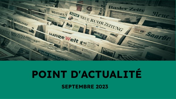 Point d'actualité septembre 2023
