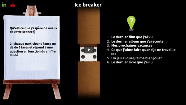 Ice breaker - Lance le dé et répondre au question | Genially