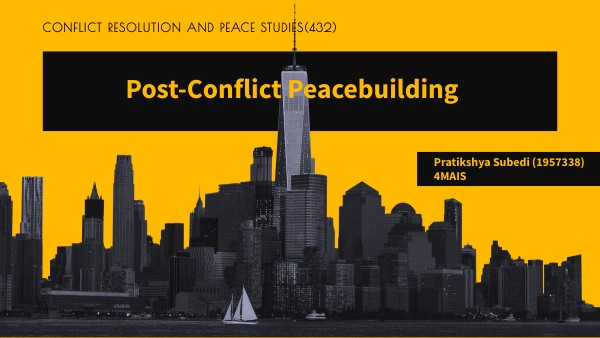 Post-Conflict Peacebuilding