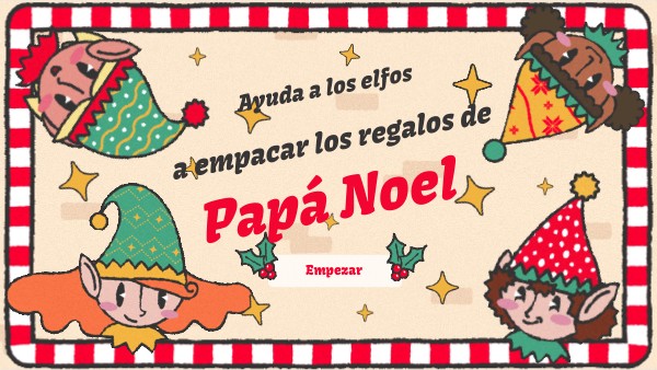Ayuda a los elfos a empacar los regalos de Papá Noel | Genially