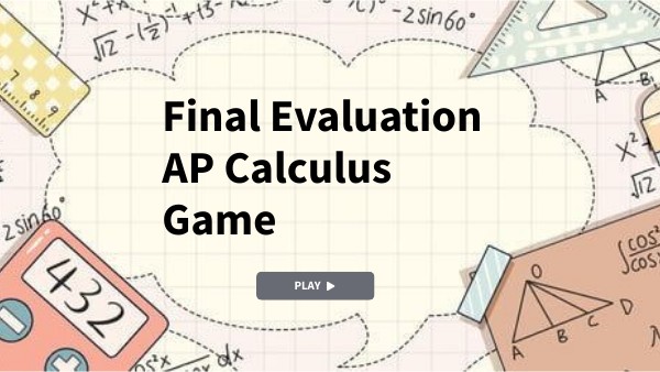 Final Evaluation AP Calculus