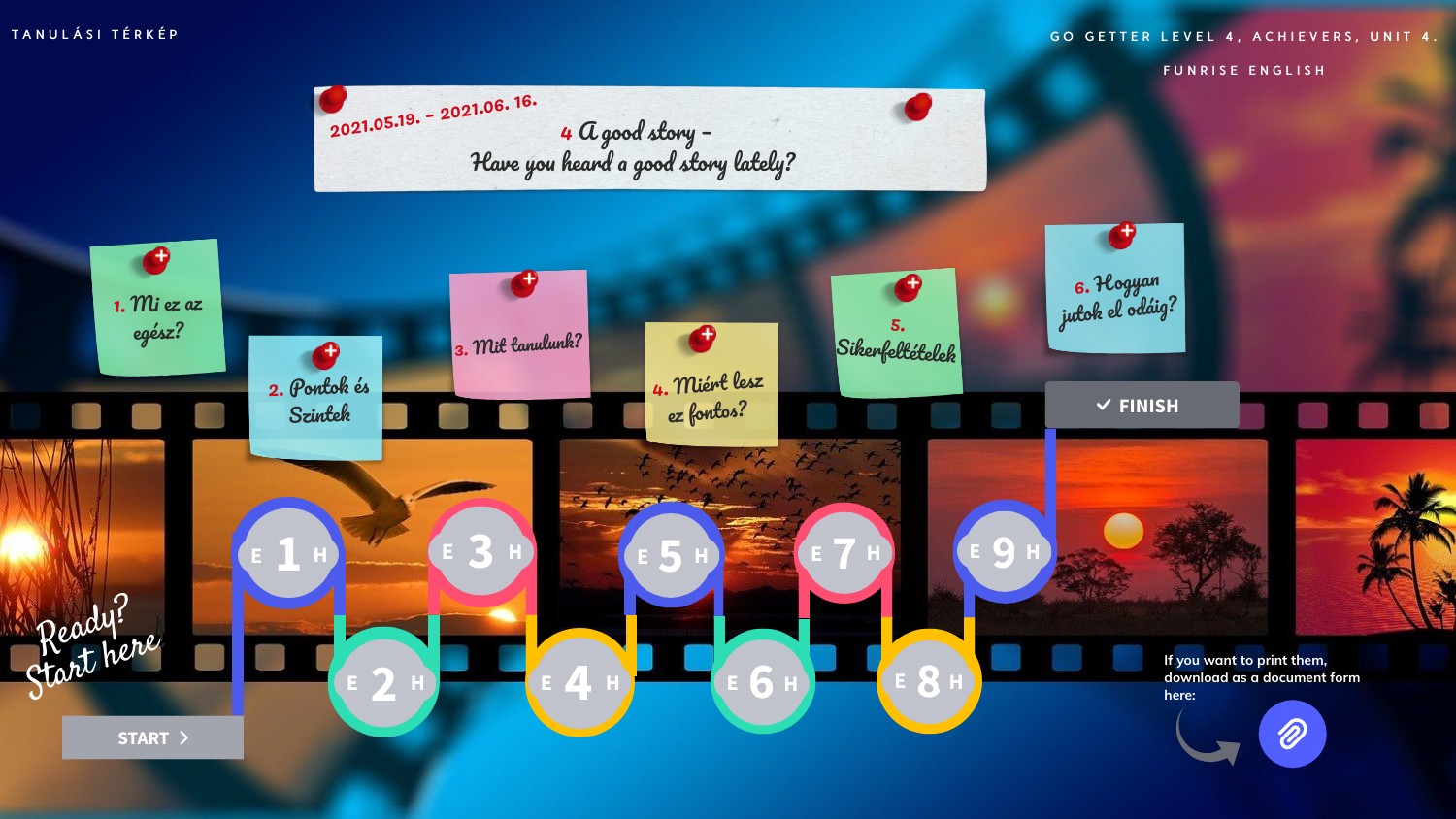 GO GETTER LEVEL 4, ACHIEVERS, UNIT 4. (Funrise English) | Genially