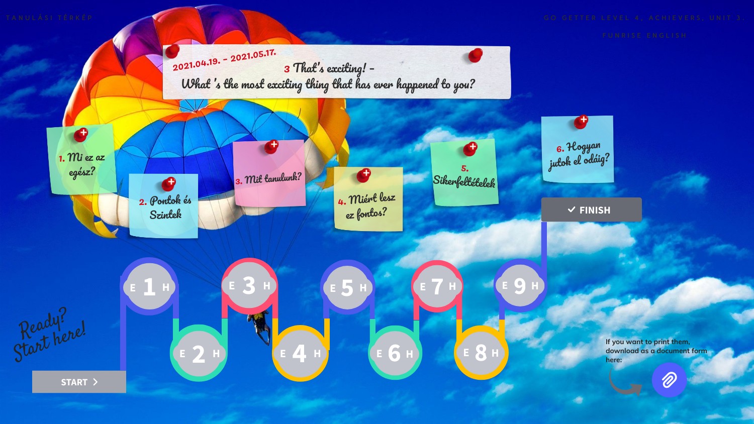 GO GETTER LEVEL 4, ACHIEVERS, UNIT 3. (Funrise English) - Kriszti P.