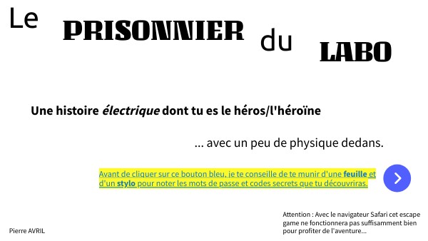 Le prisonnier du labo | Genially