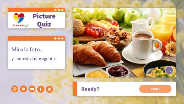 Spanish cafe Picture Quiz