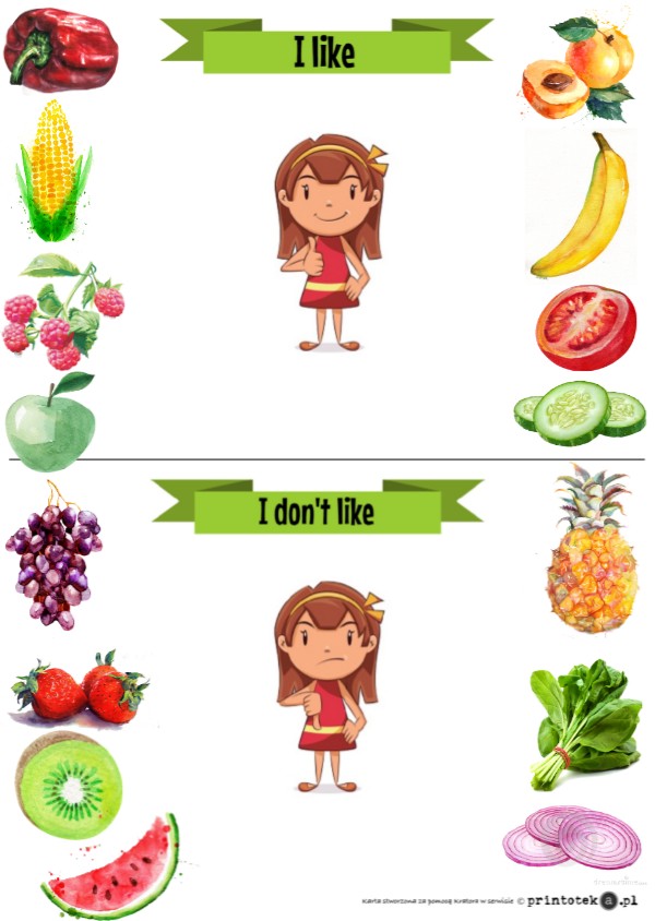 FRUIT AND VEGETABLES LIKES AND DISLIKES | Genially