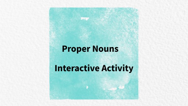 Proper Nouns activity 1