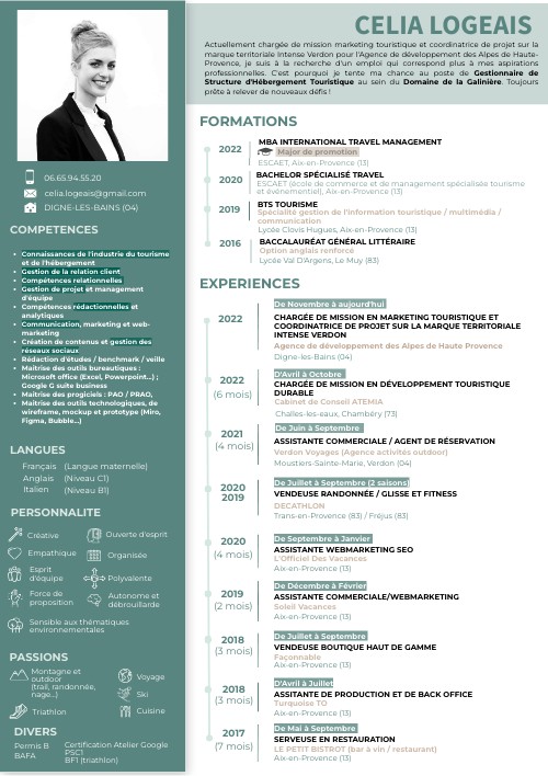 CV Célia LOGEAIS hotellerie