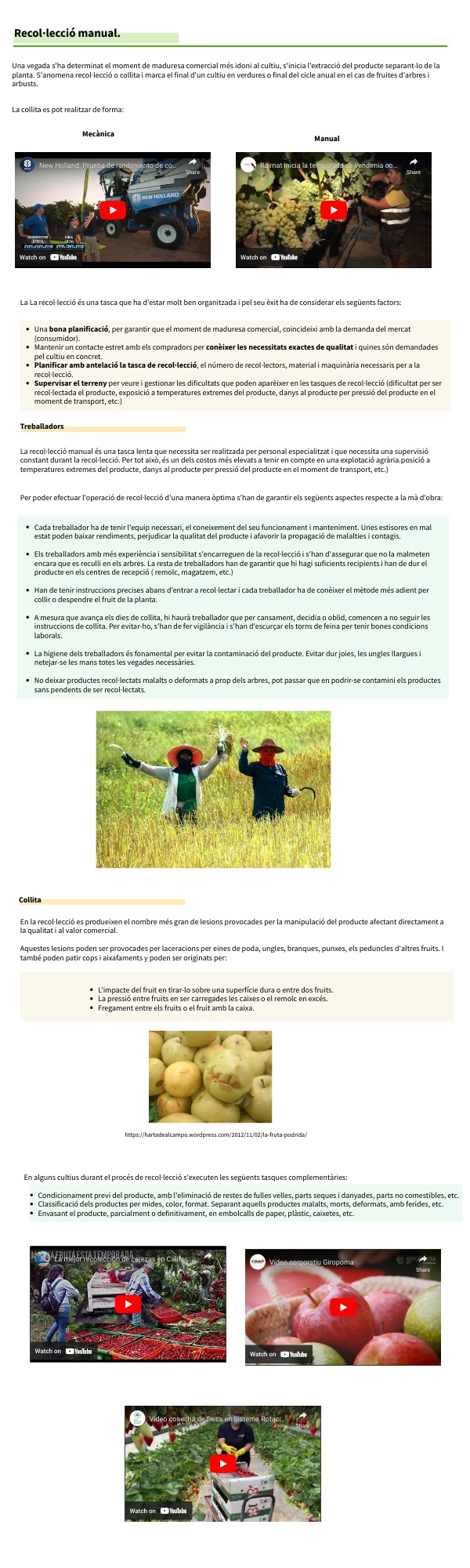 MF0519. Recol·lecció manual