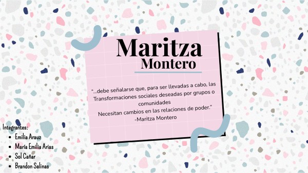 PRESENTACIÓN_MARITZA MONTERO_PSICOLOGÍA COMUNITARIA | Genially