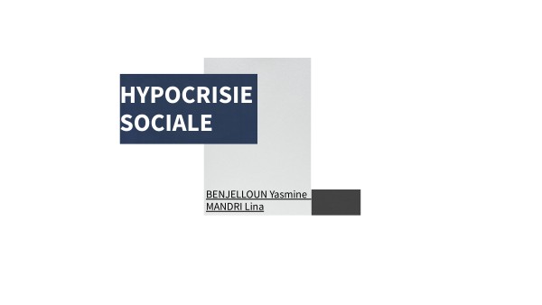 l'hypocrisie sociale | Genially