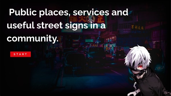 Public places, service and useful street in a community