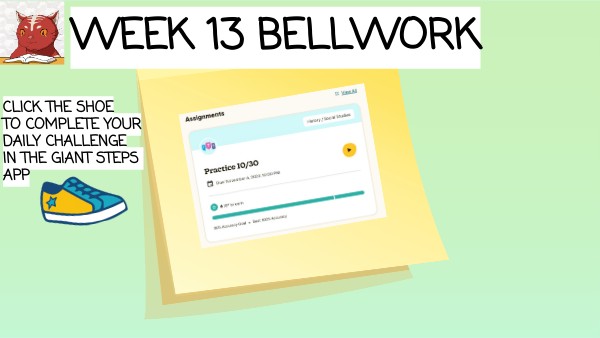 WEEK 13 BELLWORK