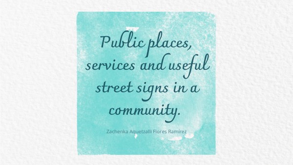 Public places, services and useful street signs in a community | Genially