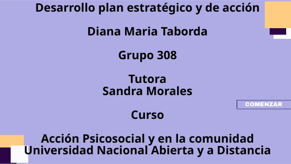 Desarrollo plan estratégico y de acción | Genially