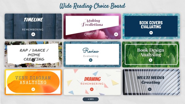Wide Reading Choice Board | Genially