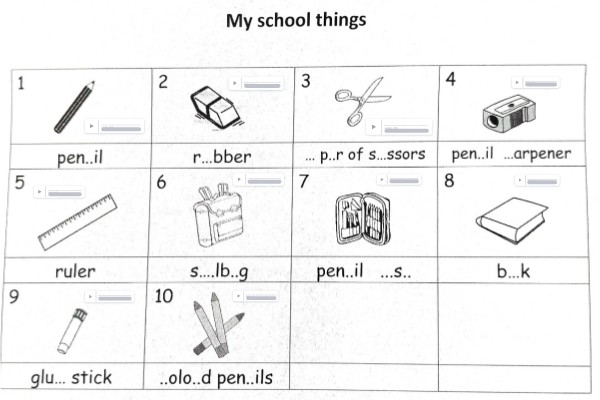 wordlist school things | Genially