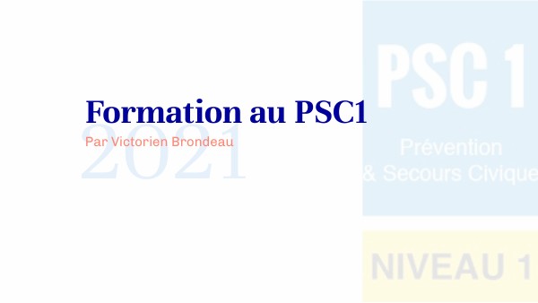 Formation au PSC1 | Genially