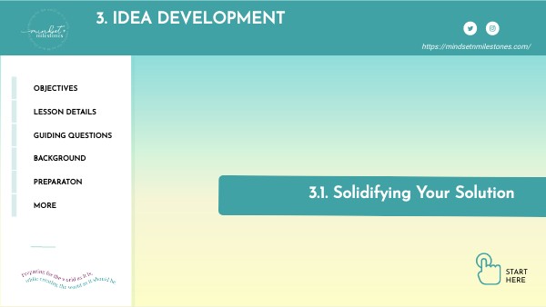Lesson 3.1 Solidifying Your Solution