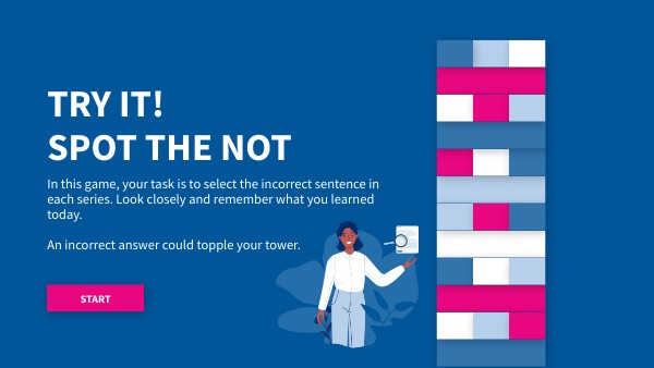 Spot the Not - Spelling and Grammar BBW