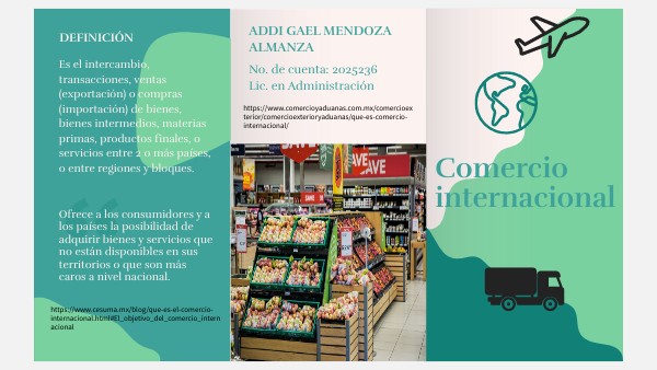 TRÍPTICO DE COMERCIO INTERNACIONAL. | Genially