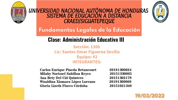 Fundamentos Legales Educ. | Genially