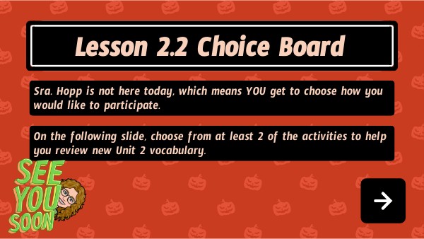 SP1 2.2 Choice Board | Genially