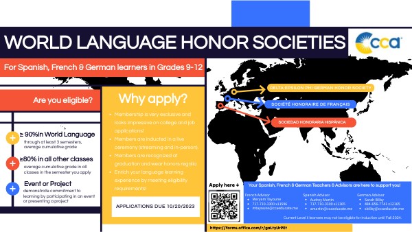 CCA World Language Honor Societies flyer
