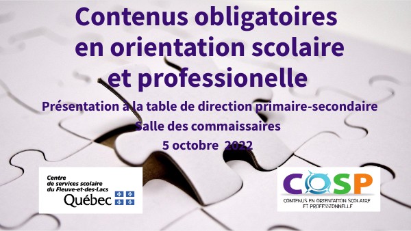 PRESENTATION COSP table de direction