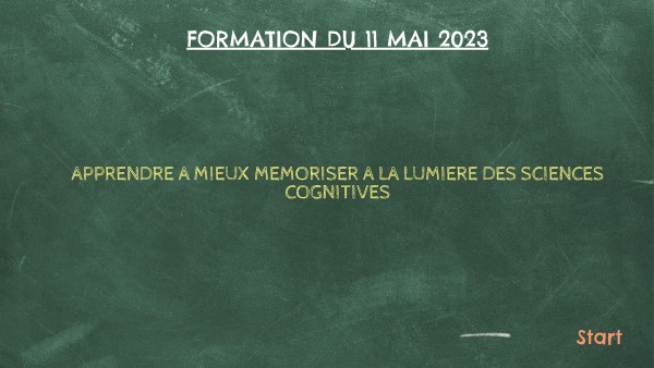 FORMATION 11 MAI MEMORISATION