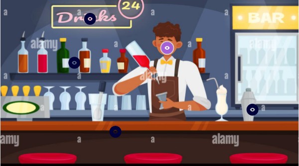 Imagen interactiva sobre servicio de bar y comedor