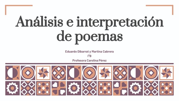Analisis e Interpretación de poemas | Genially