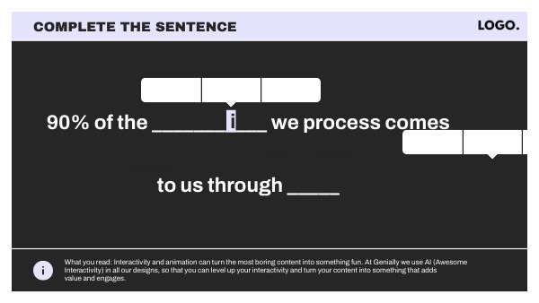 COMPLETE THE SENTENCE | Genially