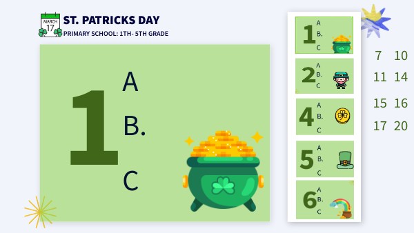 ST PATRICK'S DAY 1TH 5TH GRADE